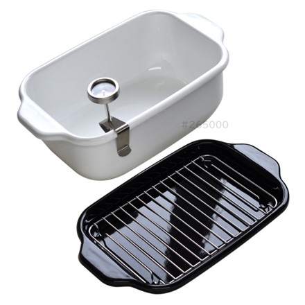 富士ホーロー 角型天ぷら鍋 W スノコ網 バット付き ホワイト TP-20K｜永久不滅ポイント・UCポイント交換の「STOREE SAISON（ストーリー セゾン）」